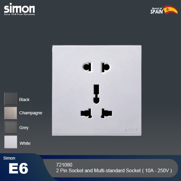 Jual SIMON E6 Socket-Outlets 2 Pin Socket and Multi-standard Socket ...