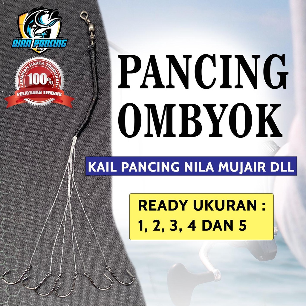 Jual Kail Pancing Ombyok Rangkaian Kail Ombyok Tajam harga murah anti ...