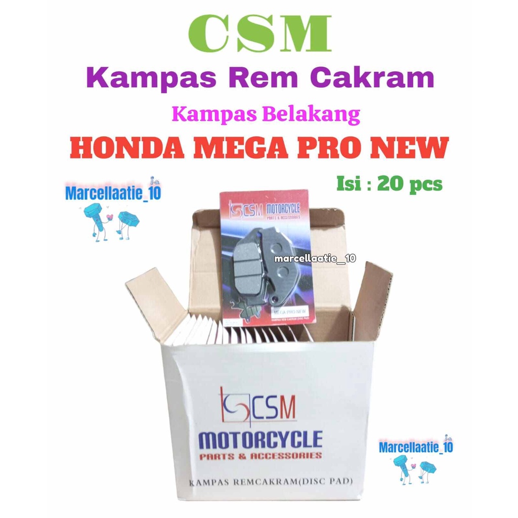 Jual 20 PCS CSM DISPAD BELAKANG MOTOR HONDA MEGA PRO NEW KAMPAS REM ...