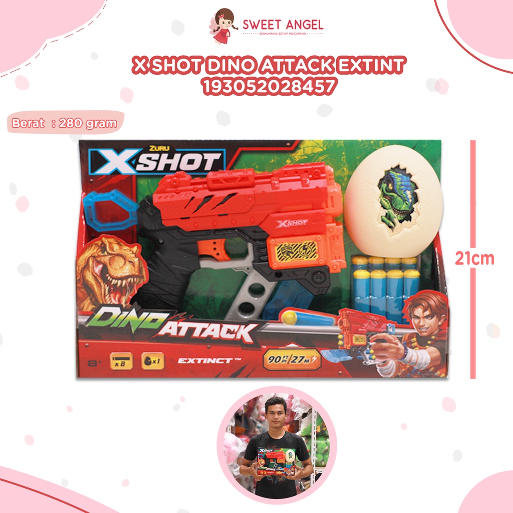 Jual Zuru XShot Dino Attack Extinct Blaster (8 Darts, 1 Egg) 4870N ...