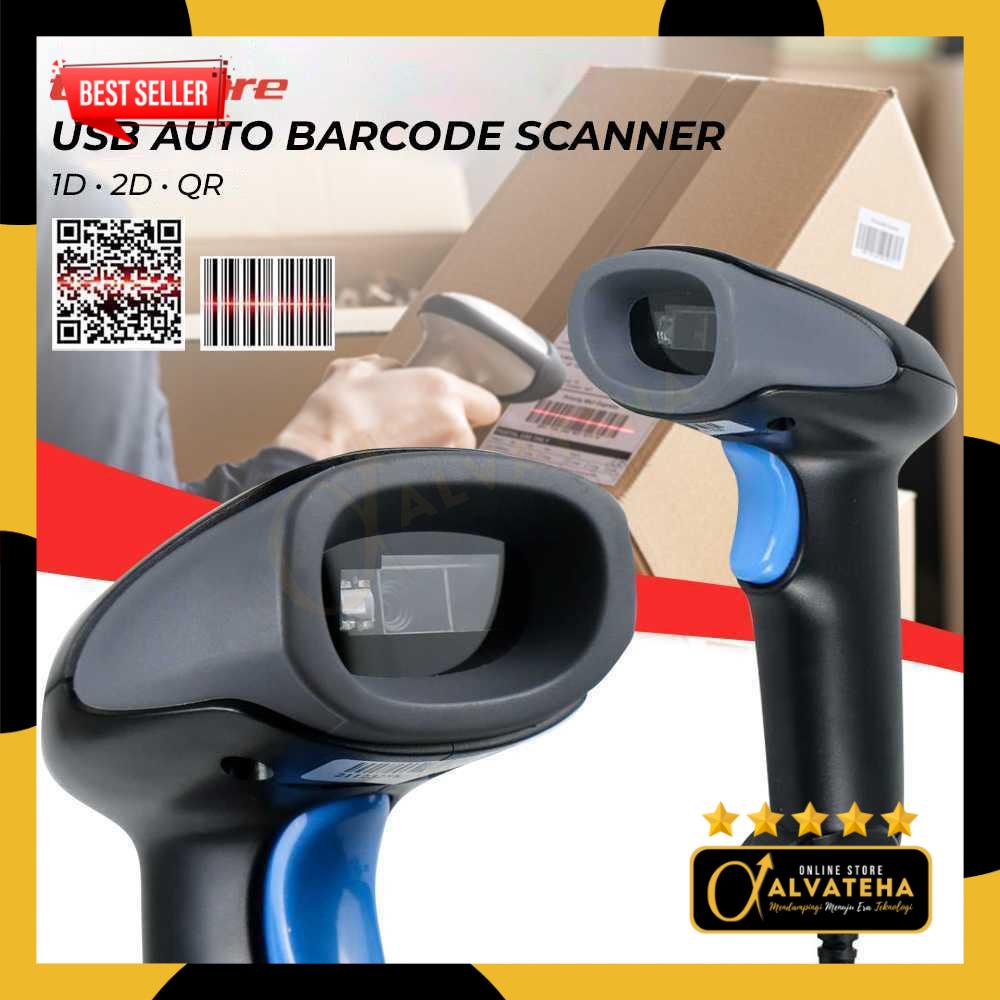 Jual Barcode Scanner USB Kabel Auto Barcode Scanner 1D 2D QR Taffware ...