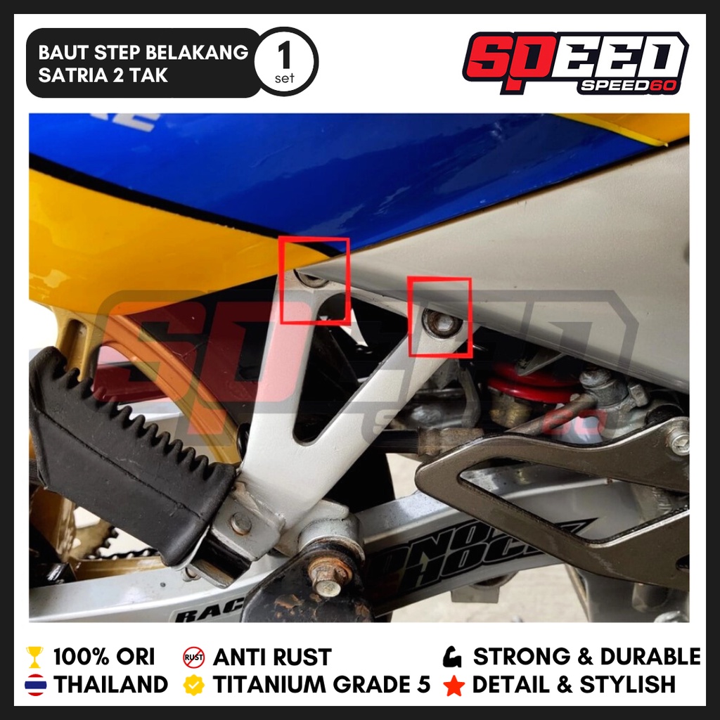 Jual Titanium Baut Step Belakang Suzuki Satria Hiu 2Tak 2 Tak Grade 5 ...