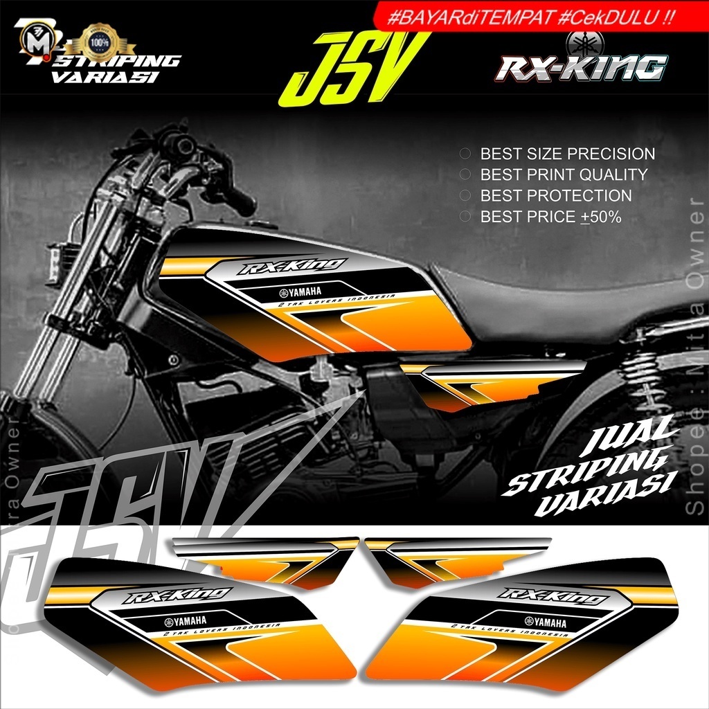 Jual Stiker RX KING Variasi Elegan Striping Yamaha Sticker Motor Lis ...