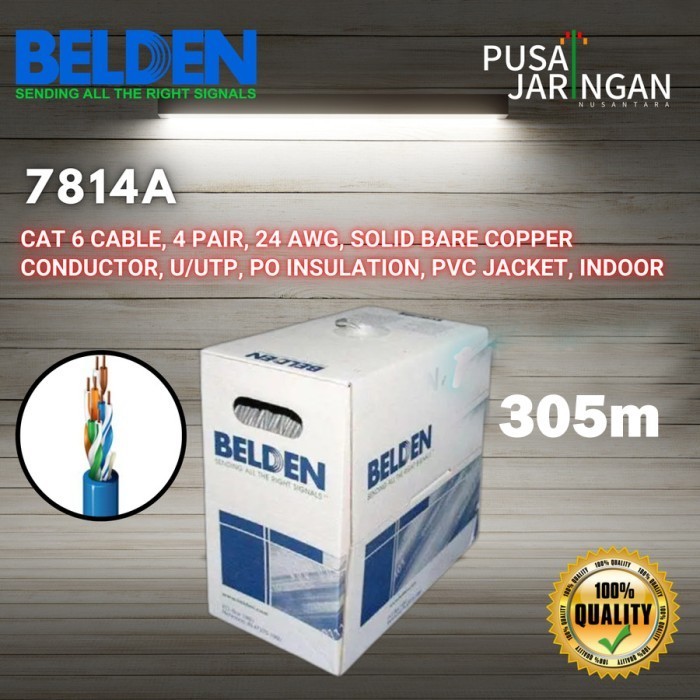 Jual Belden USA 7814A Kabel LAN UTP Cat. 6 Gigabit ORIGINAL - 305m ...