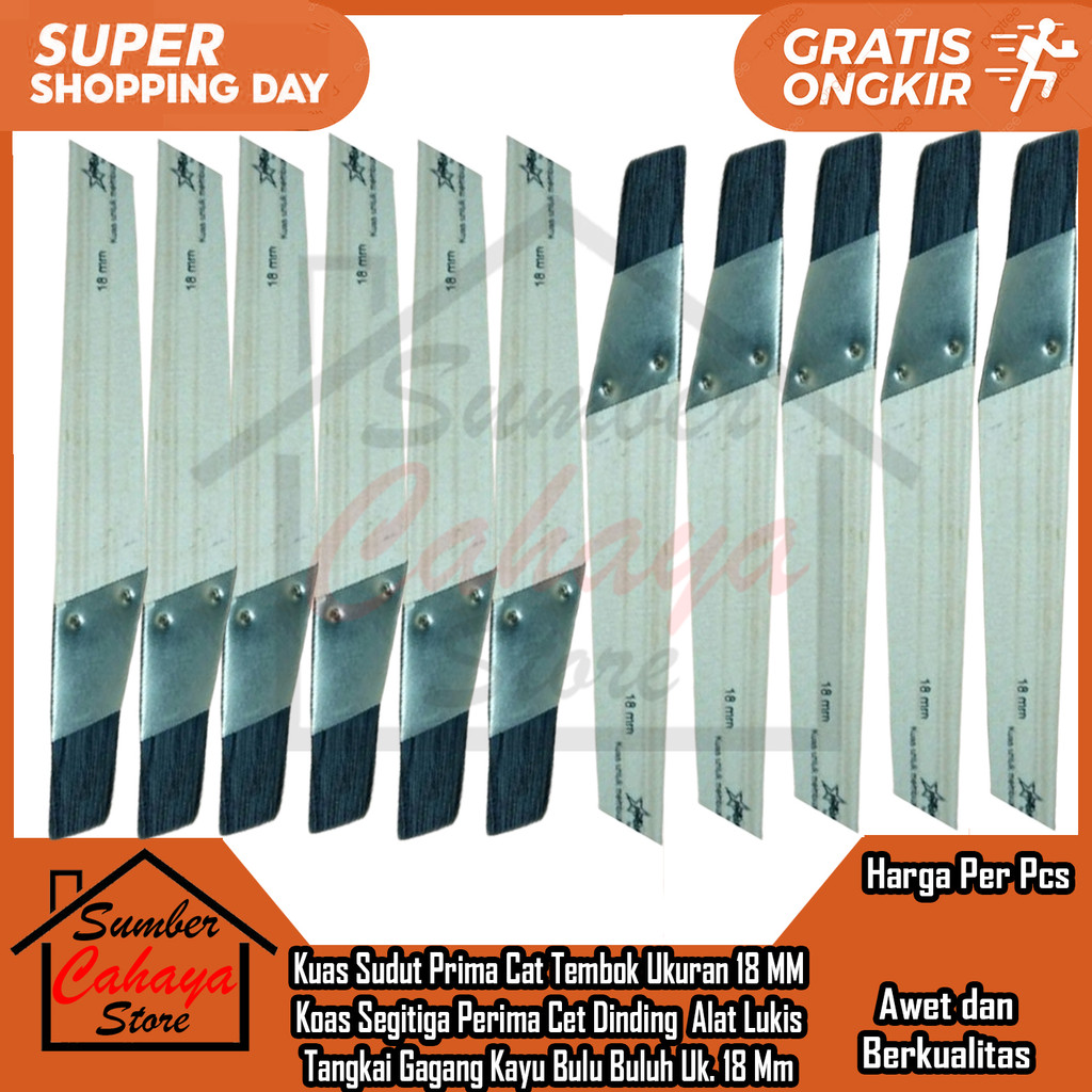 Jual Prima Kuas Sudut Pegangan Gagang Kayu Koas Pelukis Cet Dinding ...