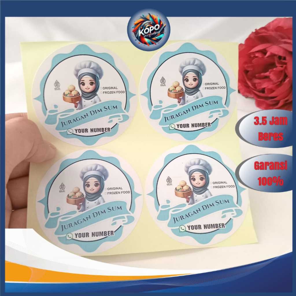 Jual KOPO 5-8 Stiker Label Dimsum Bentuk Bulat Sticker Chromo Dim Sum ...
