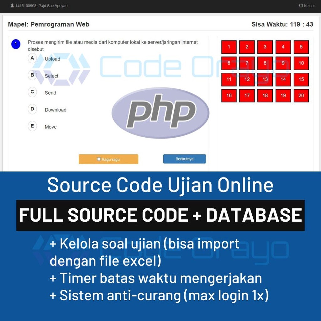 Jual Source Code Aplikasi Ujian Online Full Ajax PHP | Shopee Indonesia