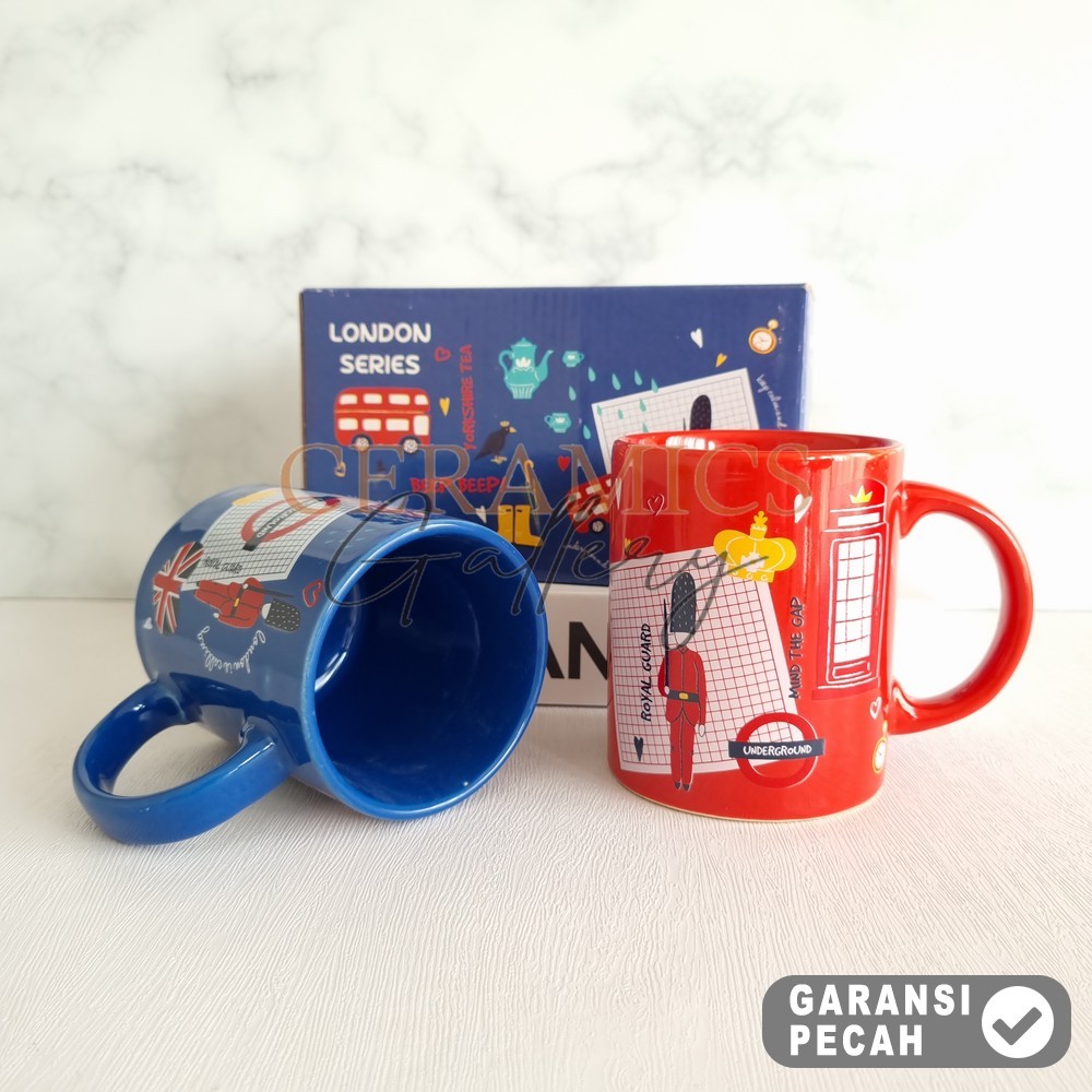Jual HOMECO 2pcs Mug Set Ceramic LONDON Series Mug 2pcs Lungo London ...