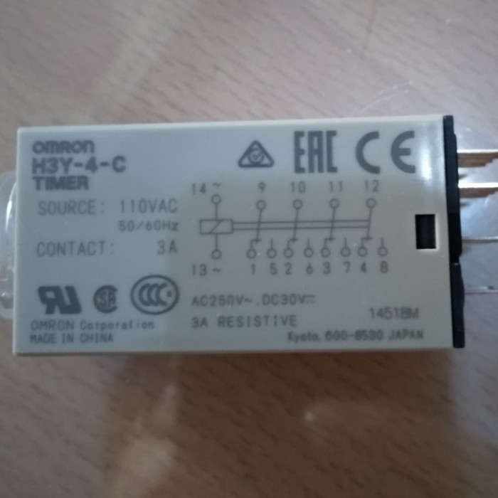 Jual JP5822 Timer Relay H3Y 4 C 10s 110V AC H3Y4 10 sec detik Omron original | Shopee Indonesia