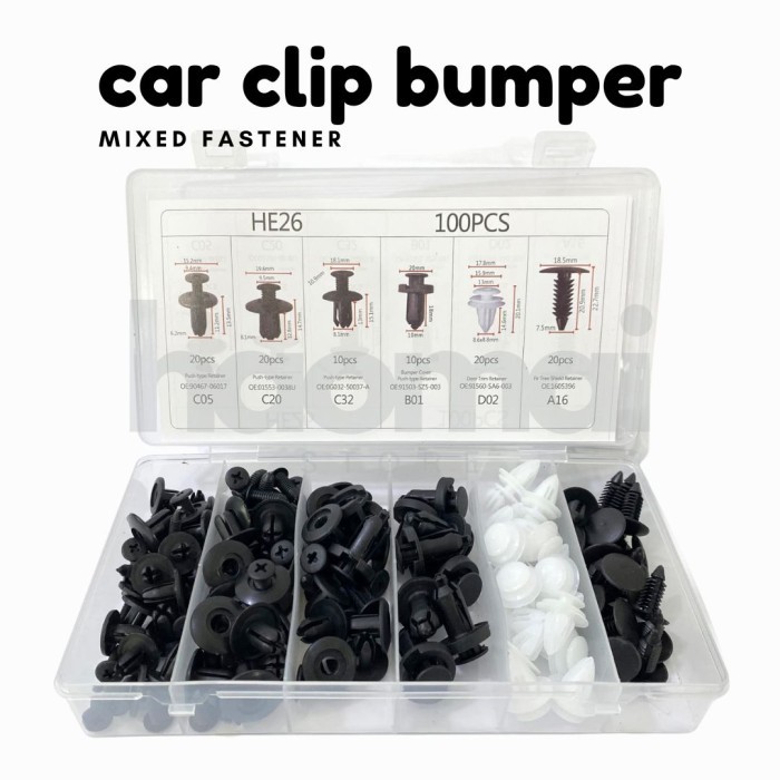 Jual Baut Rivet Mobil Universal Set Klip Bumper Plastik Baut Body Mobil ...