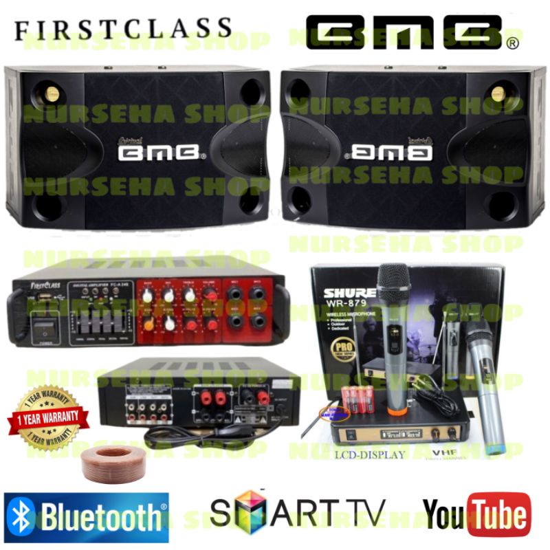 Jual Paket Karaoke rumahan BMB original mic wireless shure paket ...