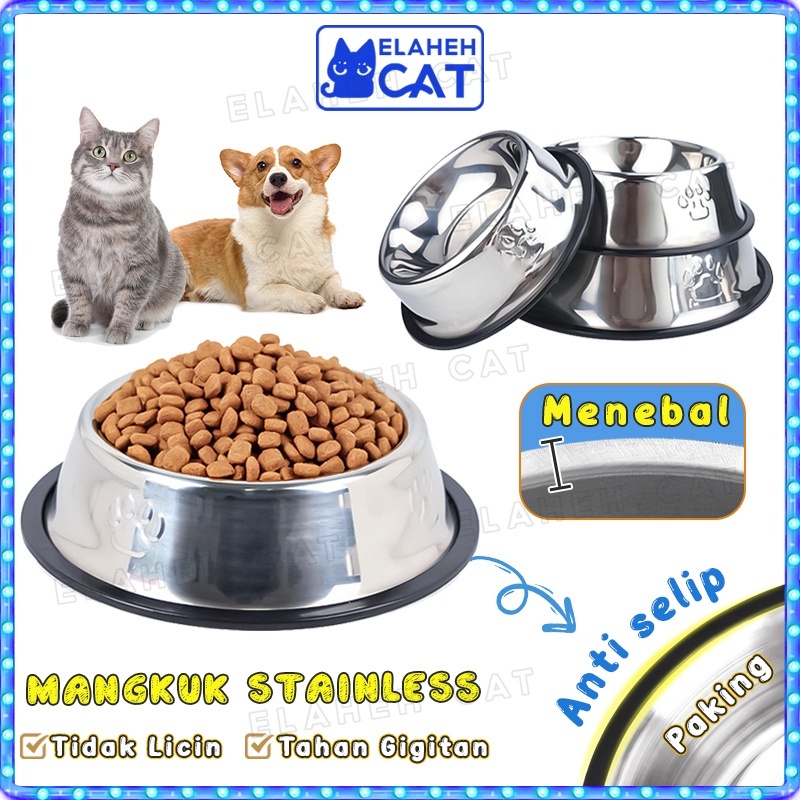 Jual Mangkok Kucing Stainless Steel Tempat Makan Kucing Anjing Piring ...
