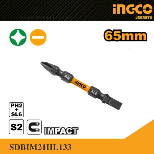 Jual Mata Obeng (1Pcs/PH2+SL6) Impact Screwdriver Bit INGCO ...