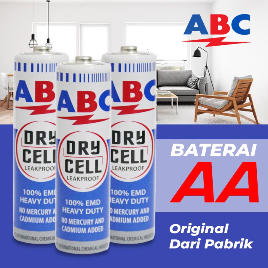 Jual Batu Baterai ABC Biru Dry Cell AA / A2 Batere ABC Super Power AAA ...
