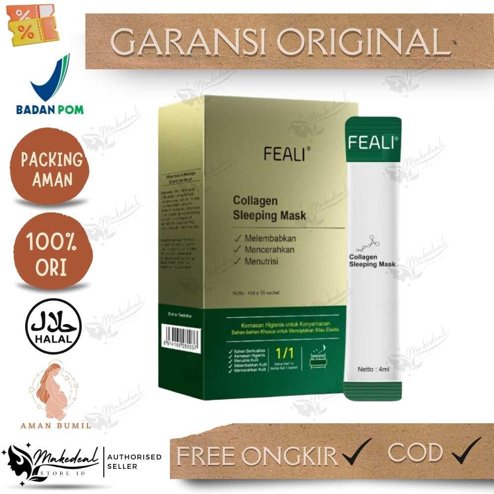 Jual FEALI Collagen Sleeping Mask 1 box isi 10 sachet | Shopee Indonesia