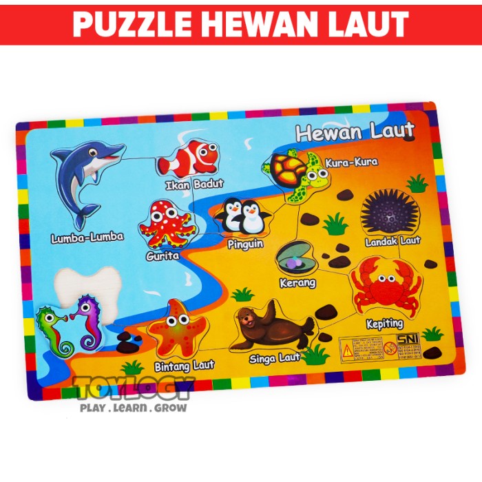 Jual Puzzle Kayu Gambar Hewan Laut Binatang Sea Animal Pantai Pazel ...