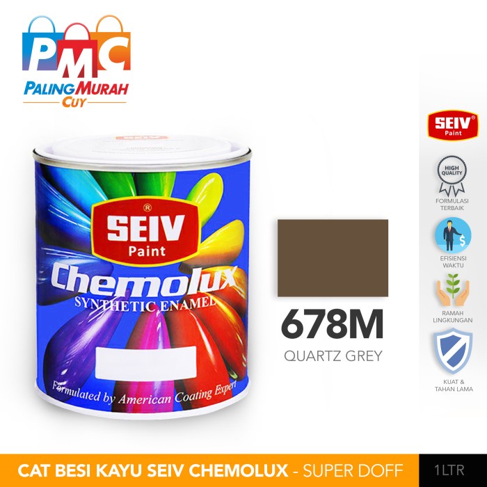 Jual CAT BESI KAYU SEIV CHEMOLUX SUPER 678M Quartz Grey | Shopee Indonesia