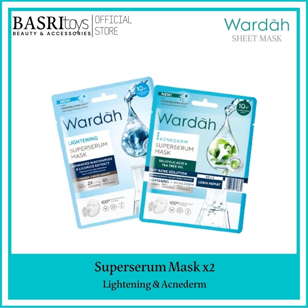 Jual WARDAH SuperSerum Mask Lightening & Acnederm 2x20 ml - Paket Isi 2 ...
