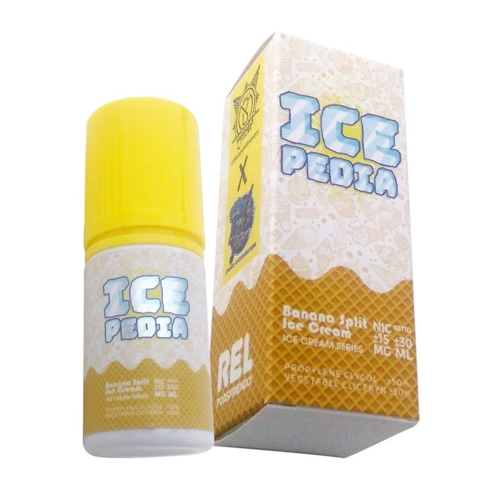 Jual Liquid Vape Ice Pedia Banana Split Ice Cream PF 15MG 30ML By ...