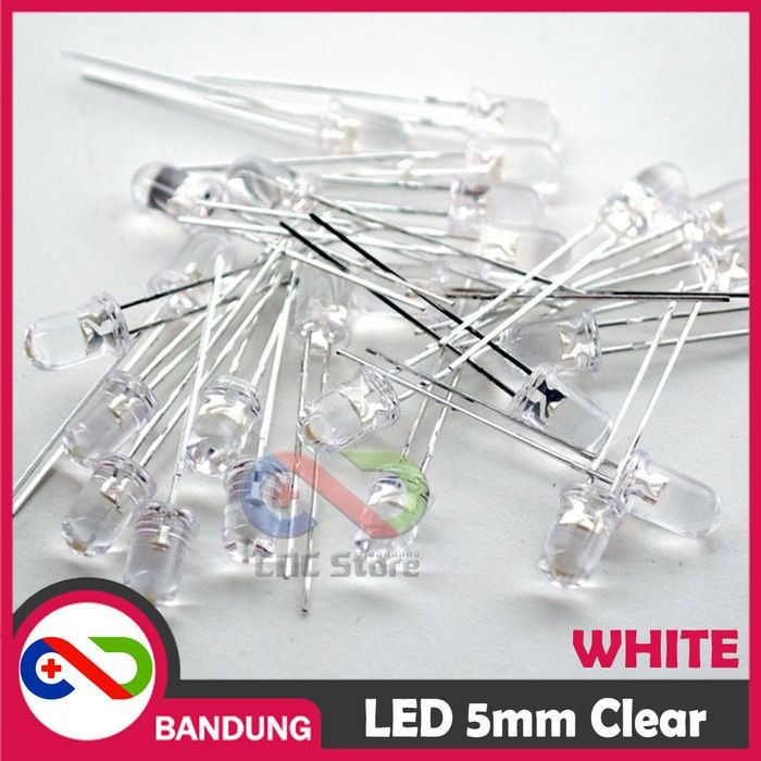 Jual 10PCS LED 5MM SUPER BRIGHT WHITE PUTIH CLEAR | Shopee Indonesia