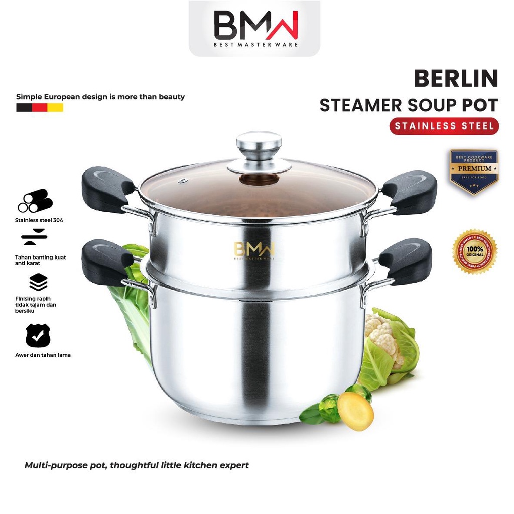 Jual BMW Kitchen Ware - Panci Sop Berlin Panci Steamer Susun Tebal ...