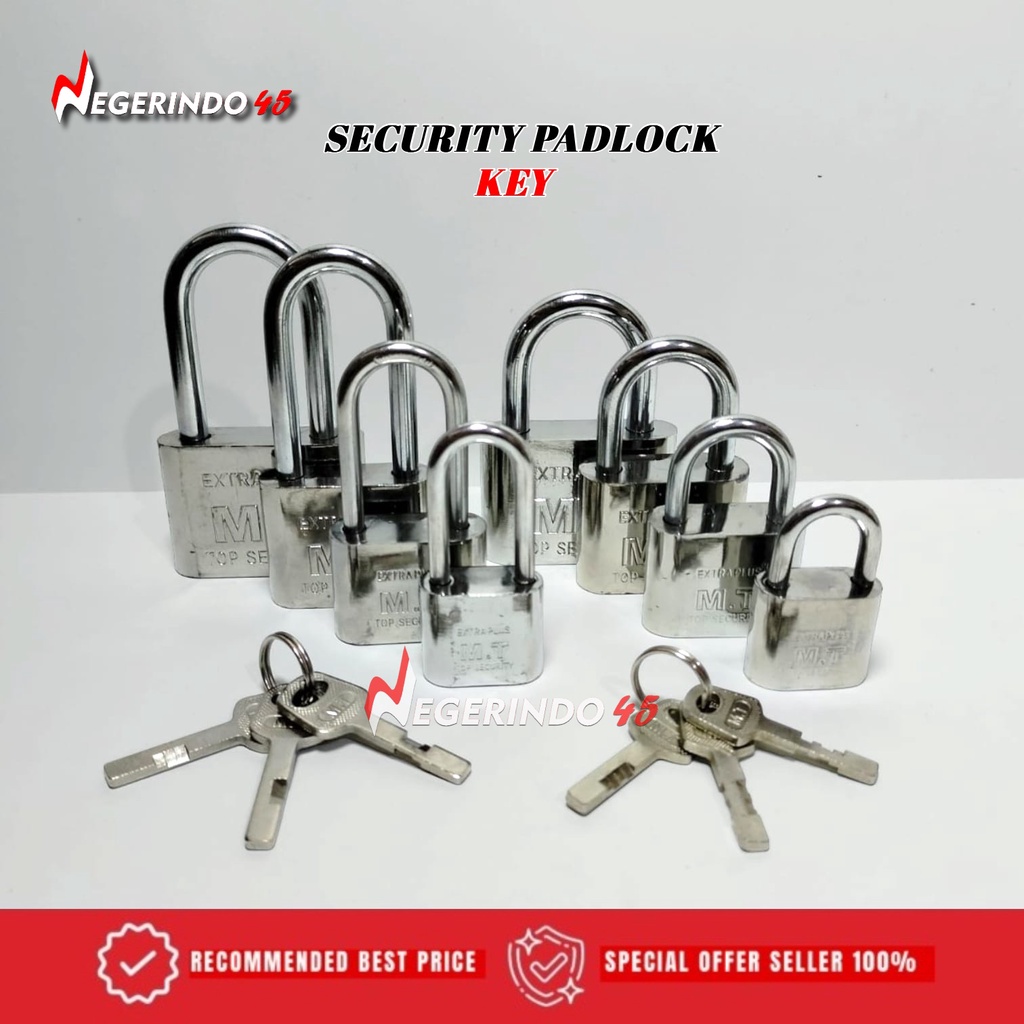 Jual KUNCI GEMBOK PINTU 30 40 50 60MM PANJANG PENDEK SECURITY PADLOCK ...