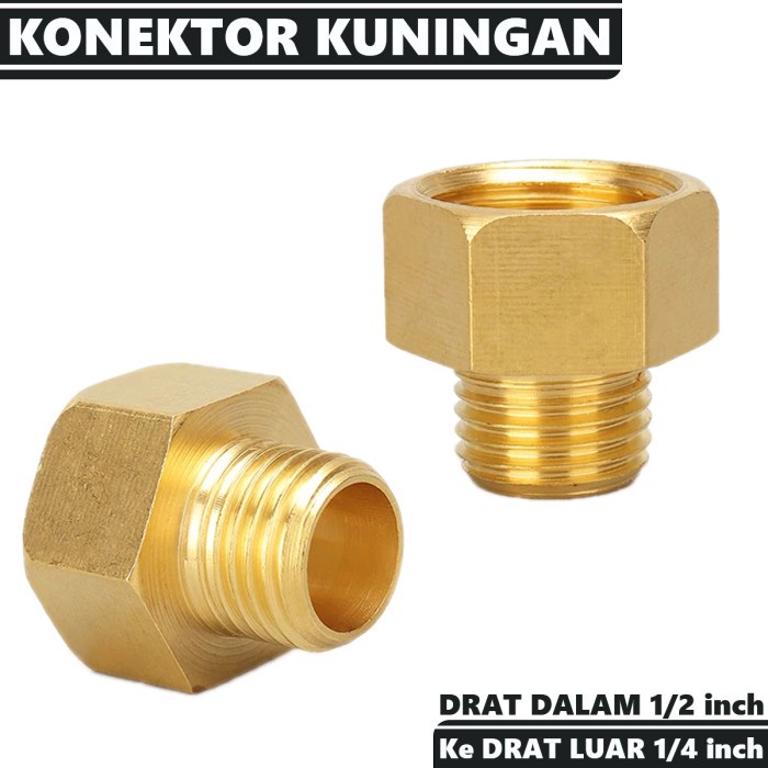 Jual Konektor reducer dari 1/2 inch drat dalam ke 1/4 inch drat luar ...