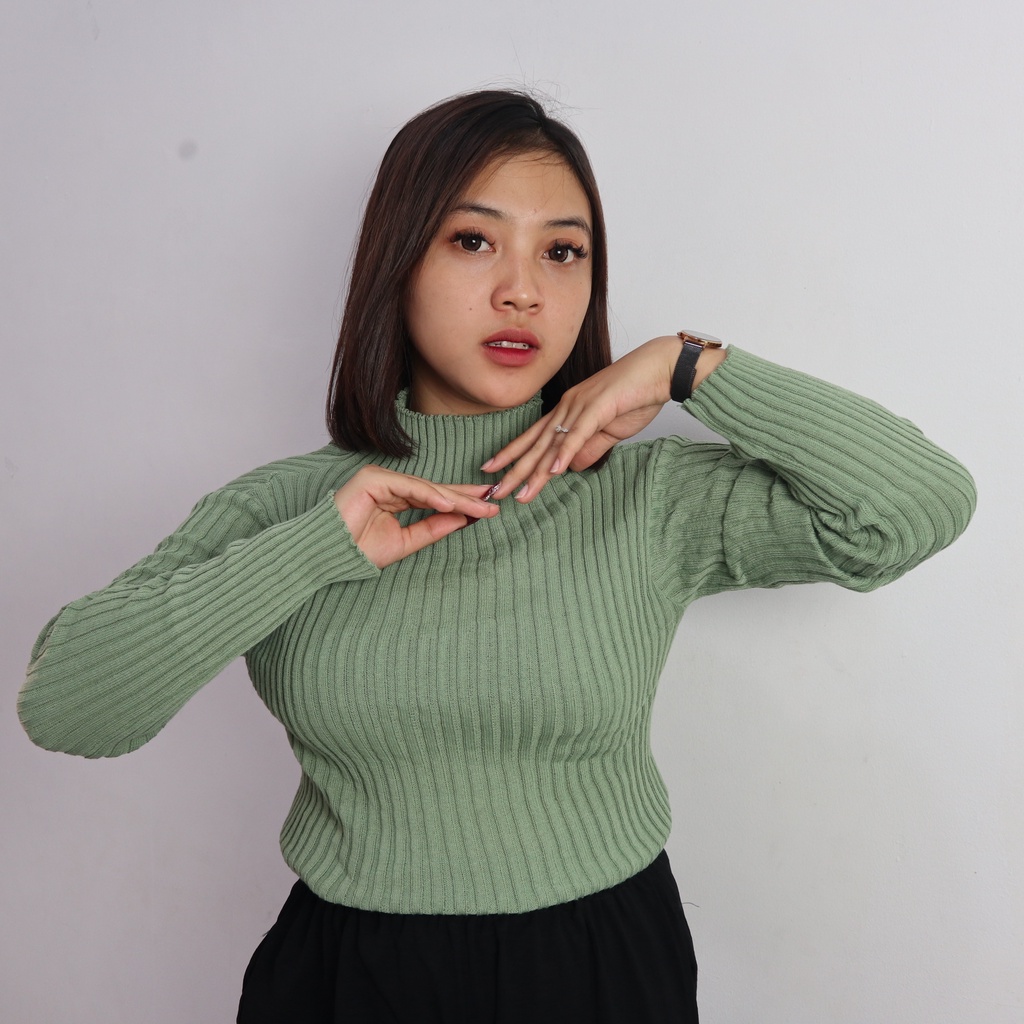 Jual Daisy JUMBO BB 60-90kg Atasan Turtlneck Knit Rajut Lengan Panjang ...