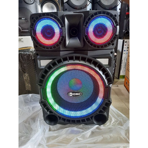 Jual Speaker Trolley Portable Speaker GMC 10inch 897W + 2 Mic Wireless ...