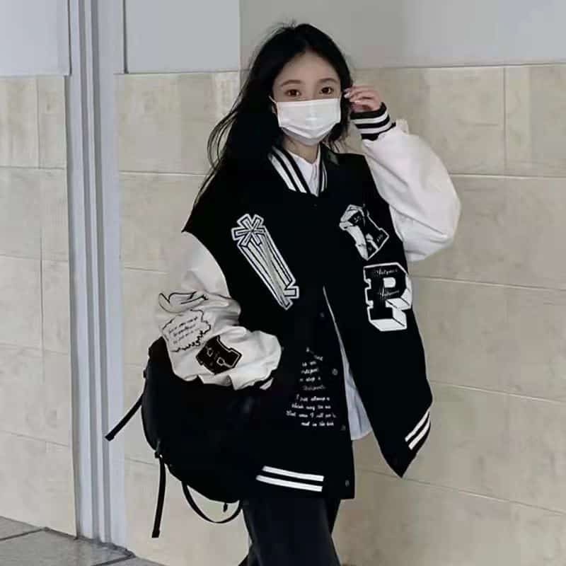 Jual [Termurah di Shopee] Vallina - H P Baseball Varsity Jacket ...