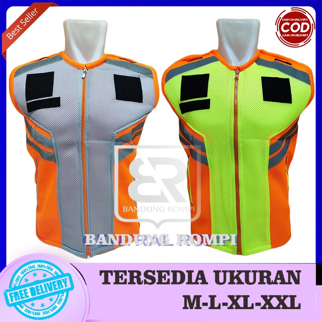 Jual Bandung_Rompi Rompi Safety Bahan Double Mesh/Rompi Proyek/Rompi K3 ...