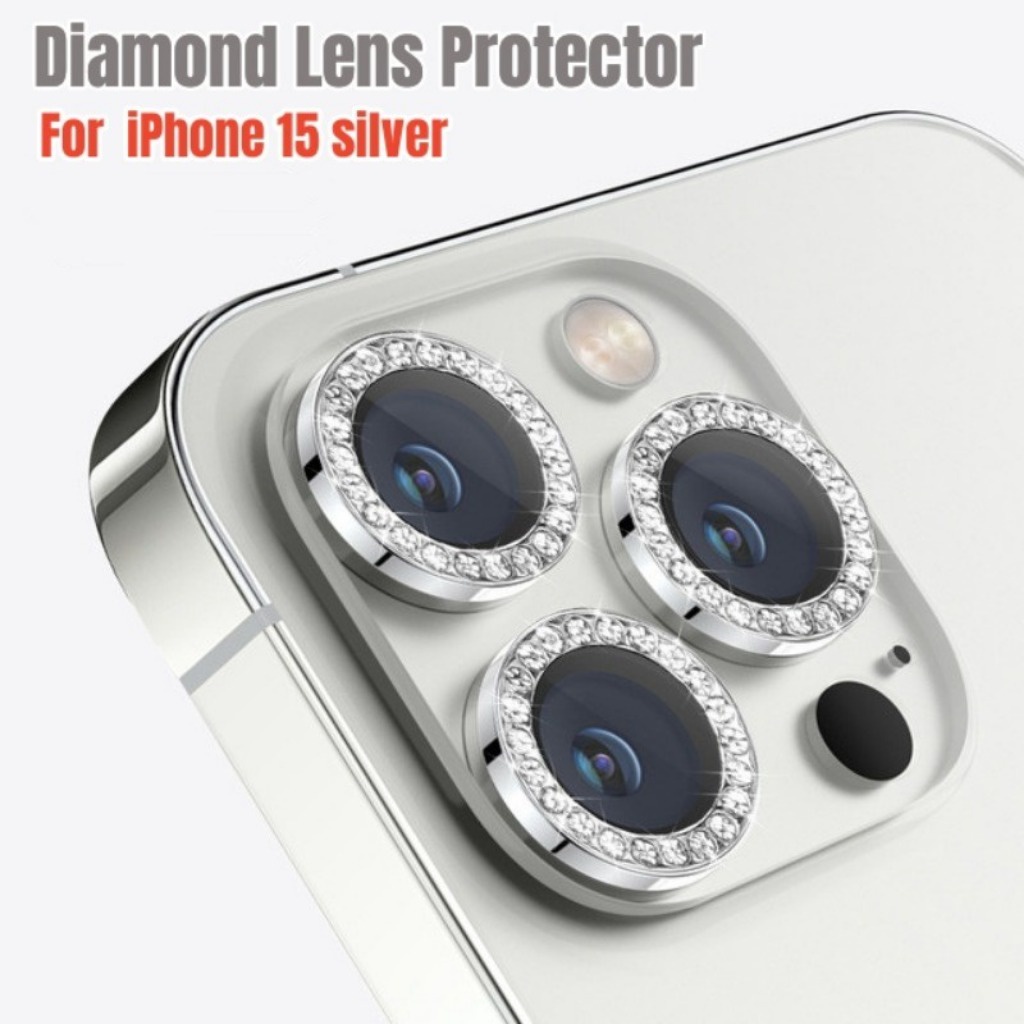 Jual Glitter Diamond Camera Lens Protector For iPhone 15 14 13 Pro Max ...