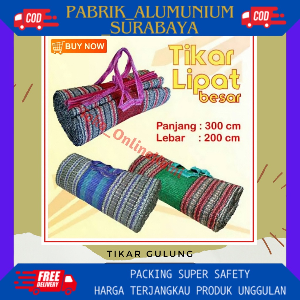 Jual Tikar Lipat Gulung Karpet Tikar Hajatan Praktis Multiguna 200cm x ...