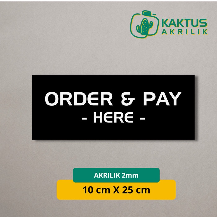 Jual Tanda Kasir Sign Board Akrilik Tempel Signage Dinding Papan Label ...