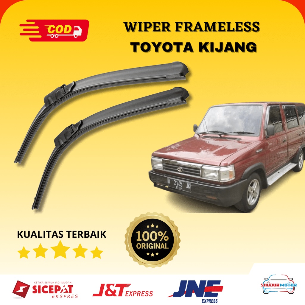 Jual Wiper Frameless Kijang Sapuan Kaca Mobil Banana Karet 1 Set Wifer