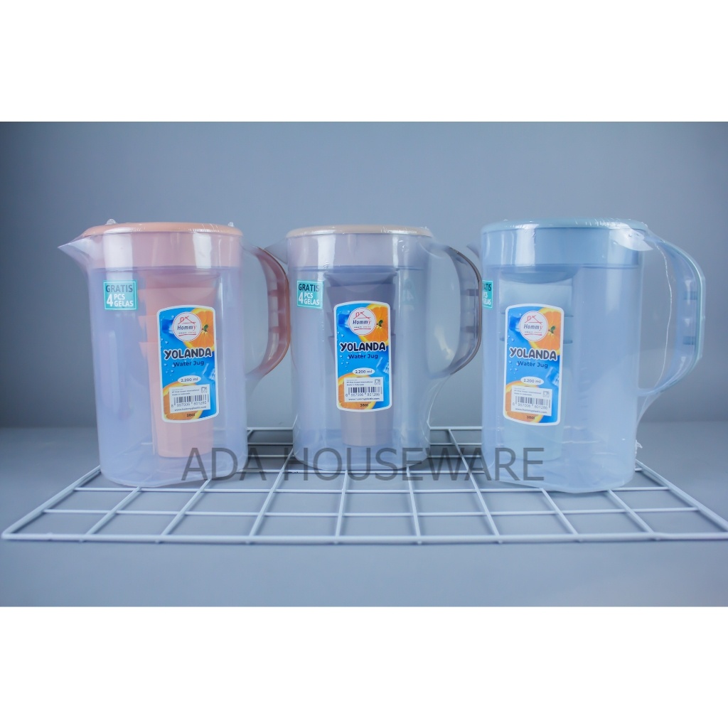 Jual [HOMMY] Eskan Yolanda Set Gelas / Teko Plastik Yolanda Dan Gelas ...