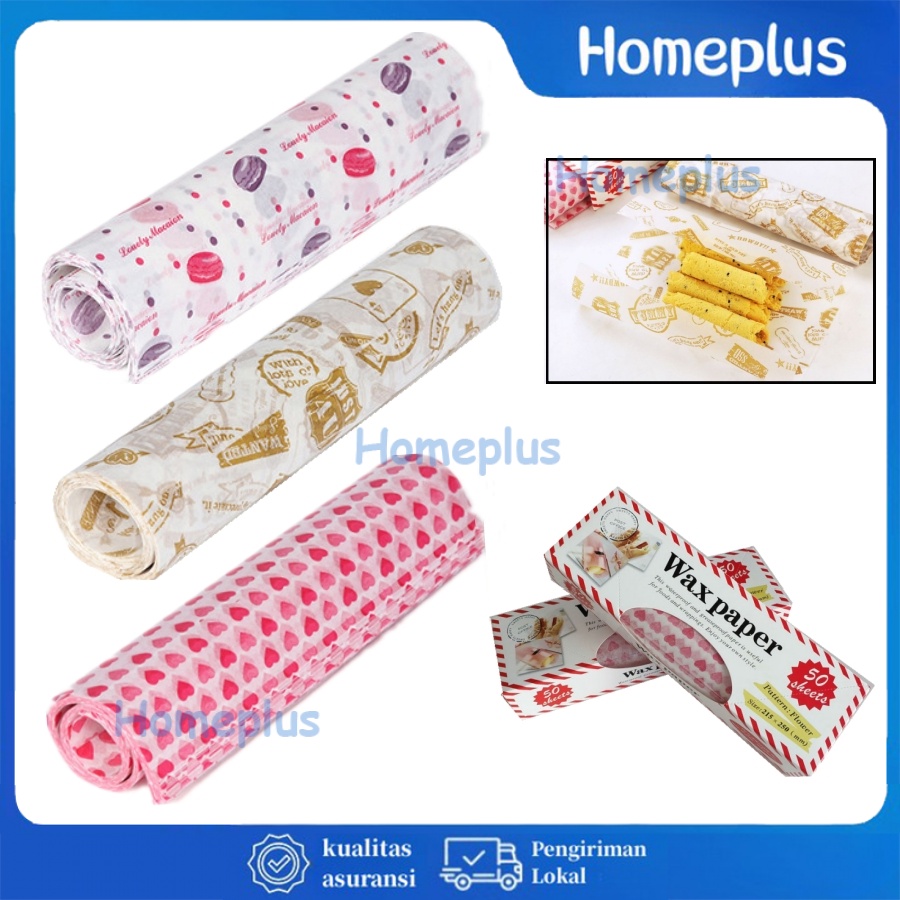 Jual HomePlus Alas Nasi Bento Kertas Pembungkus Makanan Roti Sandwich ...