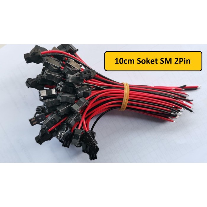 Jual 100mm 10cm Kabel Konektor Baterai Soket Hitam JST SM2P SM 2Pin RC ...