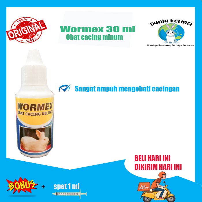 Jual OBAT CACING KELINCI WORMEX 30 ML CACINGAN | Shopee Indonesia