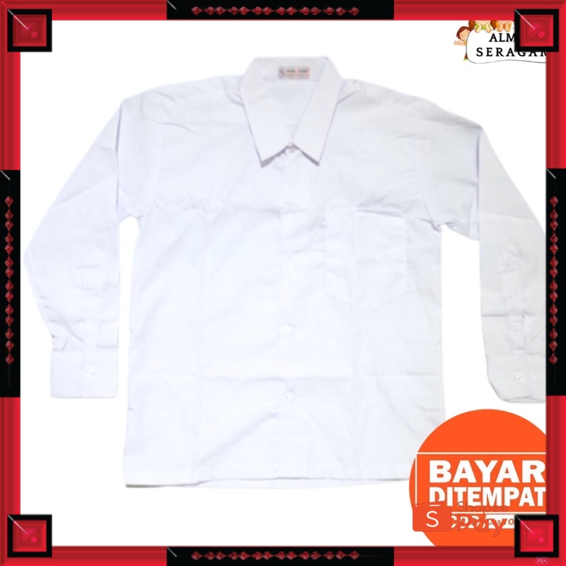 Jual 12.12 SERAGAM SALE / Kemeja Putih Lengan Panjang Polos Baju Seragam Sekolah SD SMP SMA SMK ...