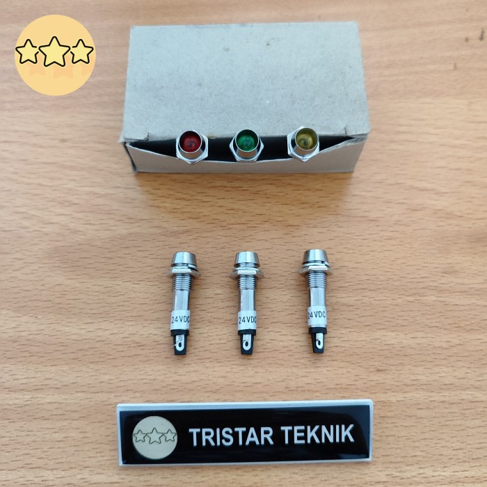 Jual Pilot lamp led Besi lampu INDIKATOR Panel 8MM 24VDC 24V DC 24 VDC ...