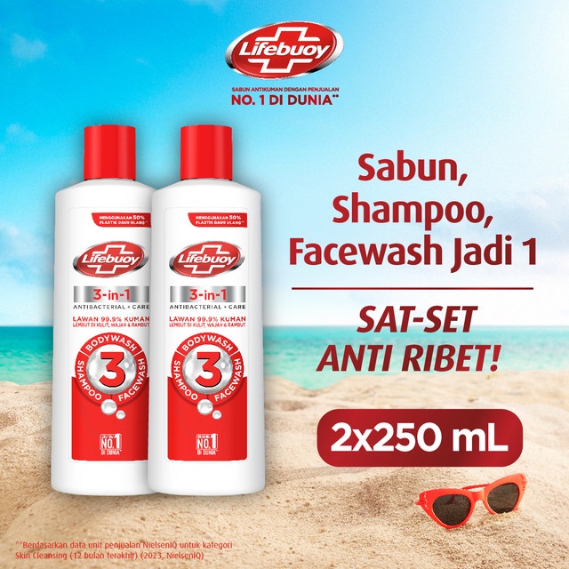 Jual LIFEBUOY Sabun Mandi Cair Body Wash + Shampoo + Face Wash 3in1 ...