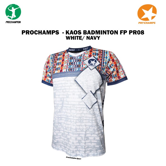 Jual Kaos Jersey Badminton Prochamp FP PR08 White Navy | Shopee Indonesia
