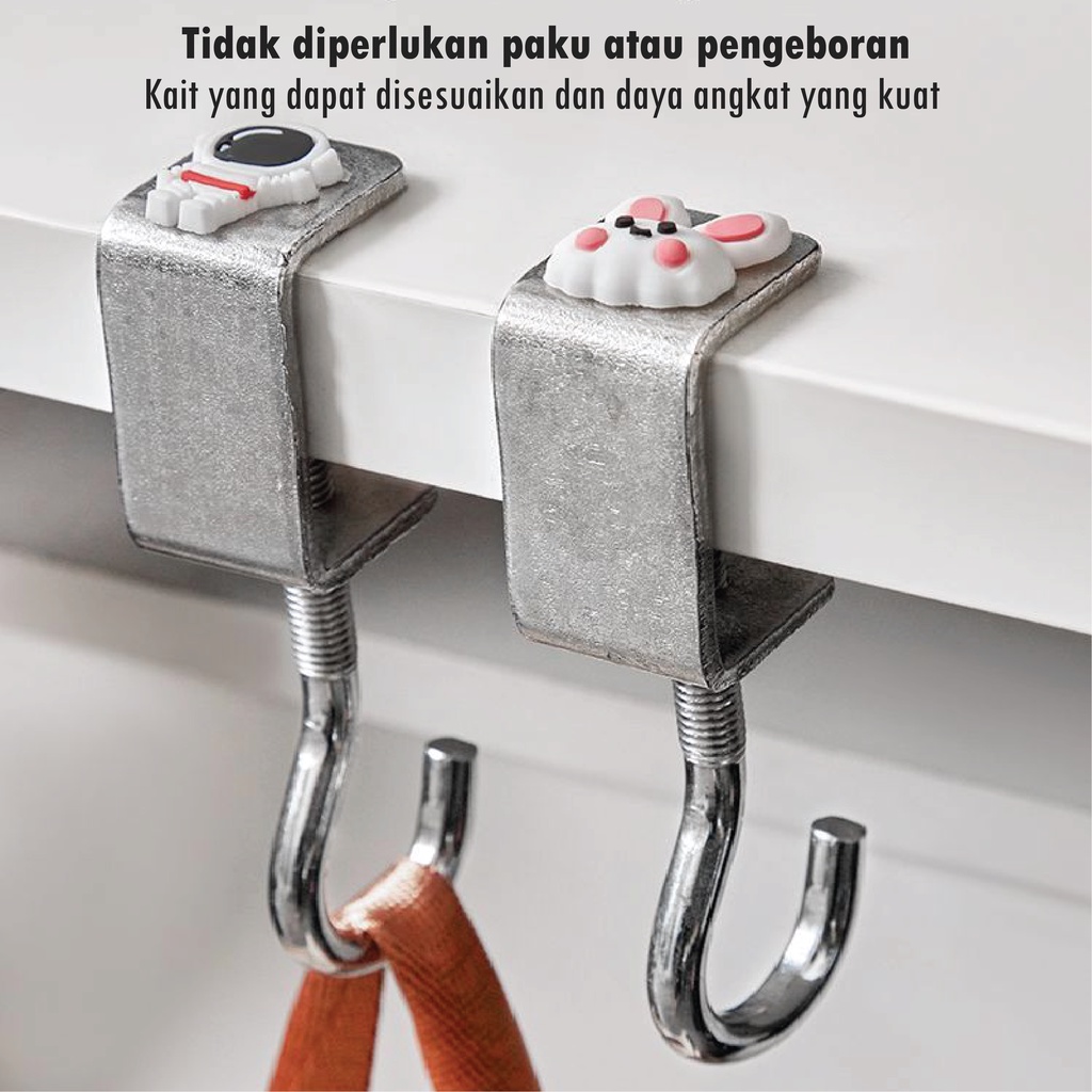 Jual Gantungan Meja Cantolan Klip Travel Tas Bag Hanger For Table Hook Tote Bag Organizer Kait ...