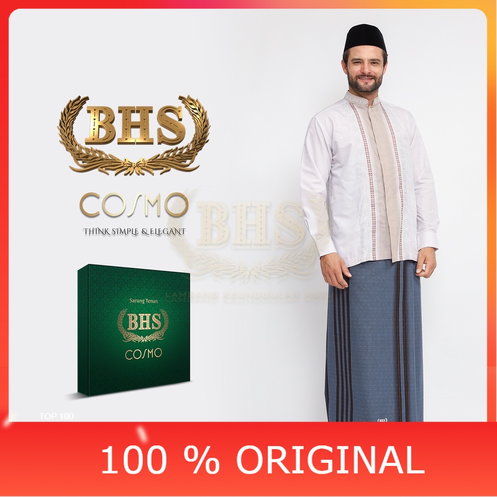 Jual ORIGINAL Sarung BHS Cosmo Gold Motif K26 PPE Hitam Abu | Shopee ...