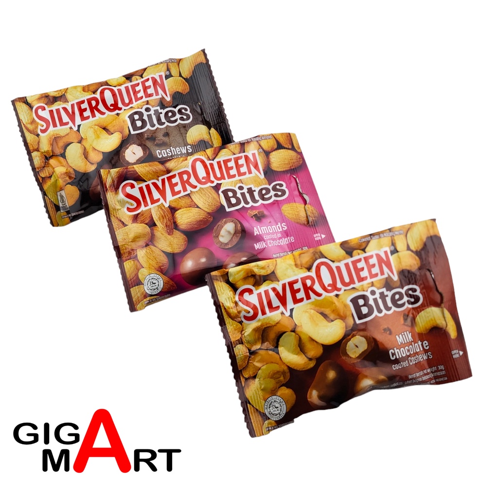 Jual Silver Queen Bites Chocolate Coated - Netto 30 Gr | Shopee Indonesia