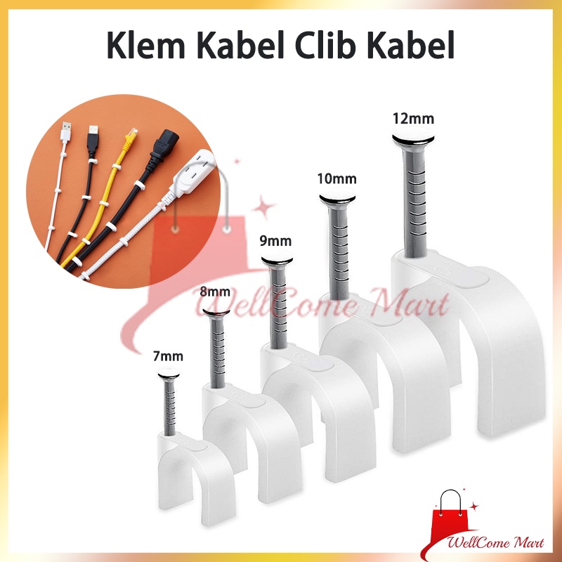 Jual Klem Kabel Clib Kabel / Klem Orisinil Paku Beton / Clip Cable Paku Beton 7mm 8mm 9mm 10mm ...