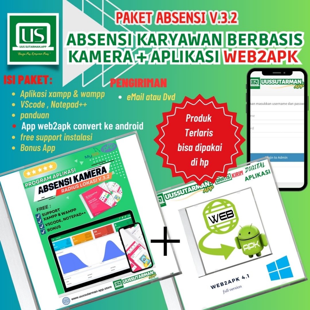 Jual Paket Source code dan AbsensiKamera dan titik Koordinat v.3.2 dan aplikasi web2apk konvert ...