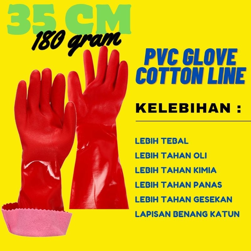 Jual Sarung tangan Karet Latex Dotted Rubber Hand Gloves Tebal ...