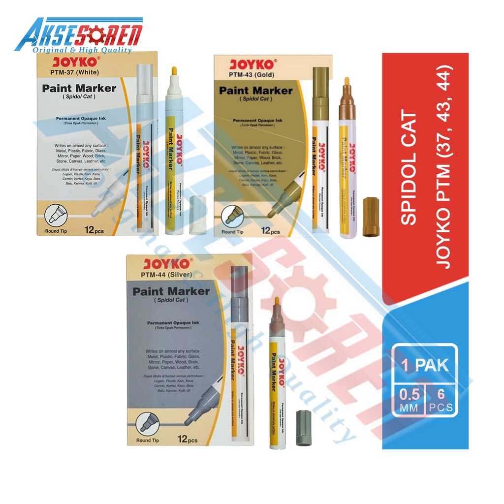 Jual Aksesoren Spidol Joyko Permanen [1 Pack/12 pcs] / Sepidol Cat ...
